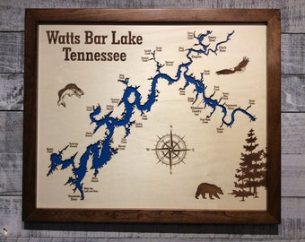 Watts Bar Lake Map - Etsy