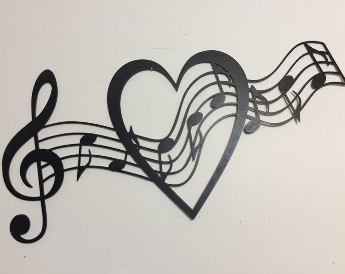 Music Notes With Heart, Wavy, Staff - Etsy