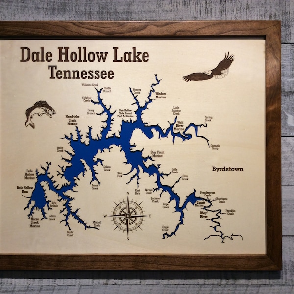 Map of Dale Hollow Lake - Etsy