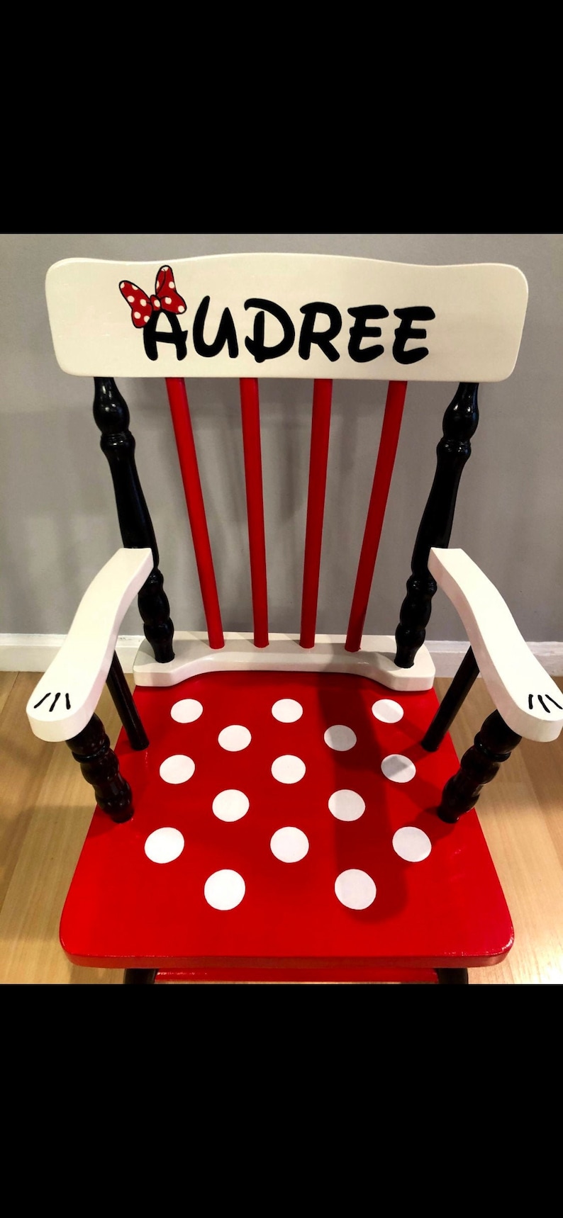 Minnie Mouse Kids Rocking Chair 2 Minnie Mouse Nursery - Etsy