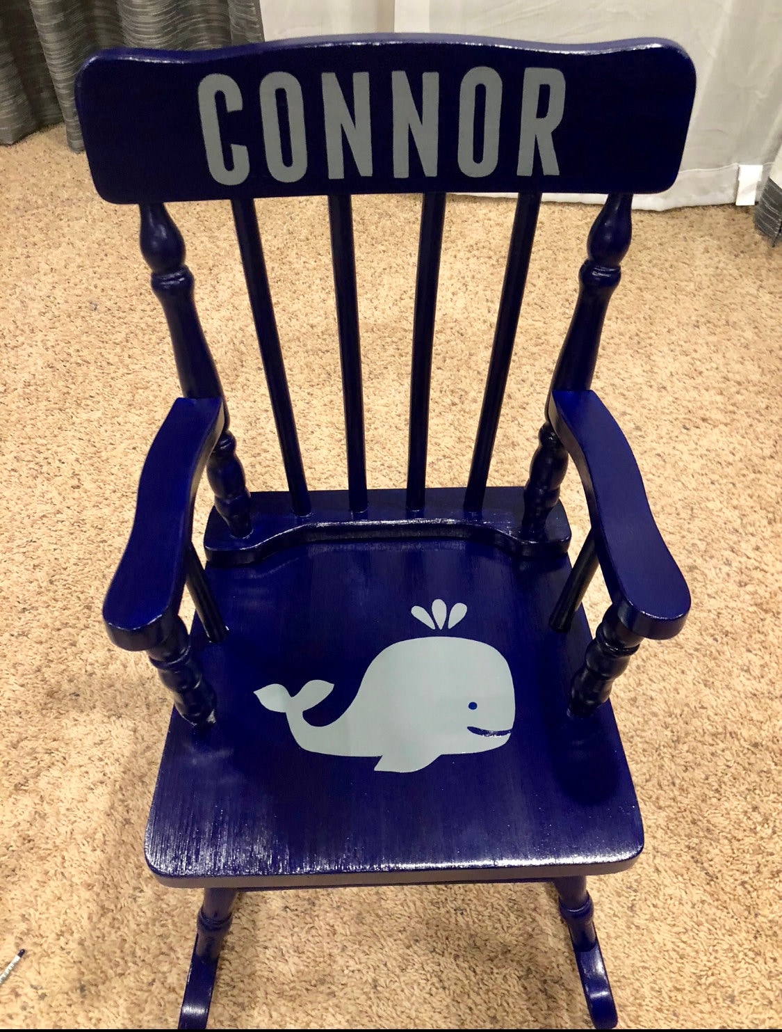 Whale Rocking Chair - Baby Nursery - Baby Whale - Nursery Gift - Blue ...