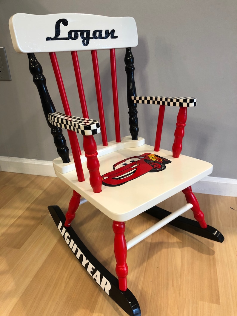 Cars Rocking Chair - Cars Nursery - Cars Birthday - Lightning Mcqueen ...