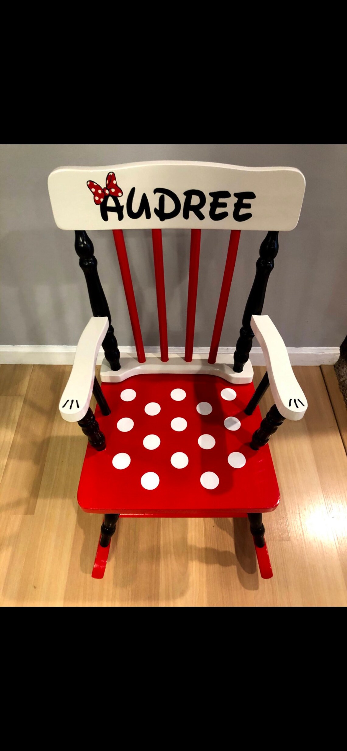 Minnie Mouse Kids Rocking Chair 2 Minnie Mouse Nursery - Etsy