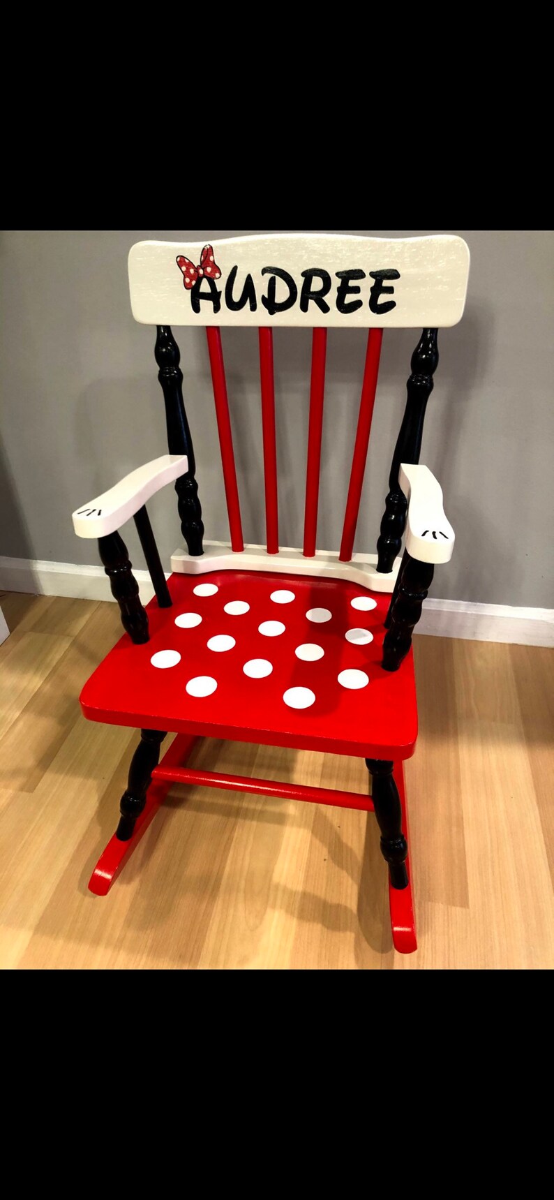 Minnie Mouse Kids Rocking Chair 2 Minnie Mouse Nursery - Etsy