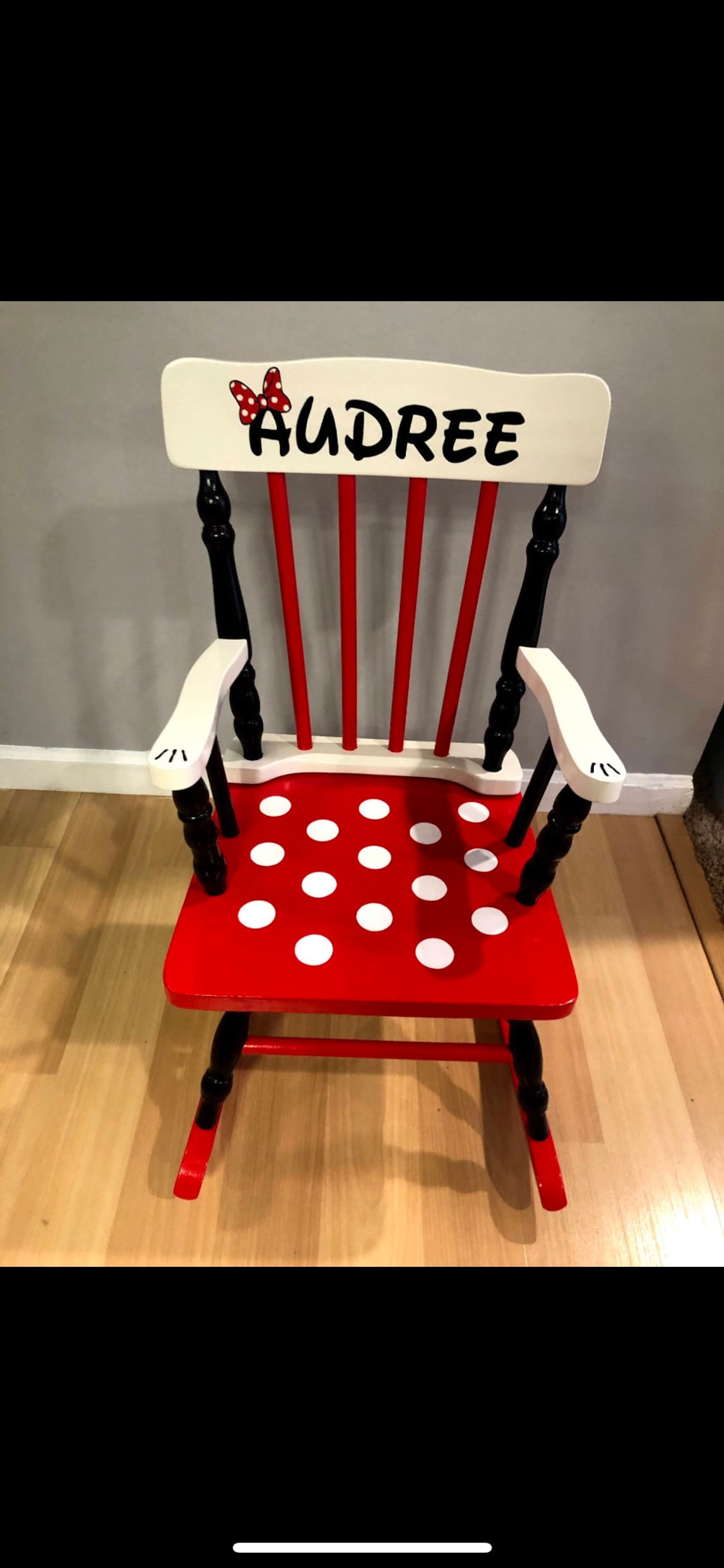 Minnie Mouse Kids rocking chair 2 Minnie Mouse nursery | Etsy