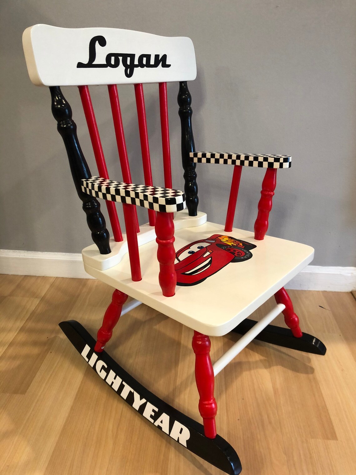 Cars Rocking Chair - Cars Nursery - Cars Birthday - Lightning Mcqueen ...