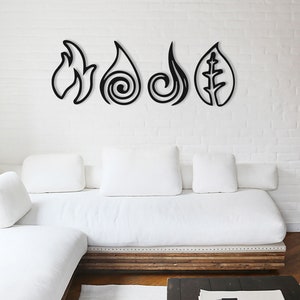 4 Elements Wall Decor, Four Elements Wooden Wall Art, Hanging Wall Art ...
