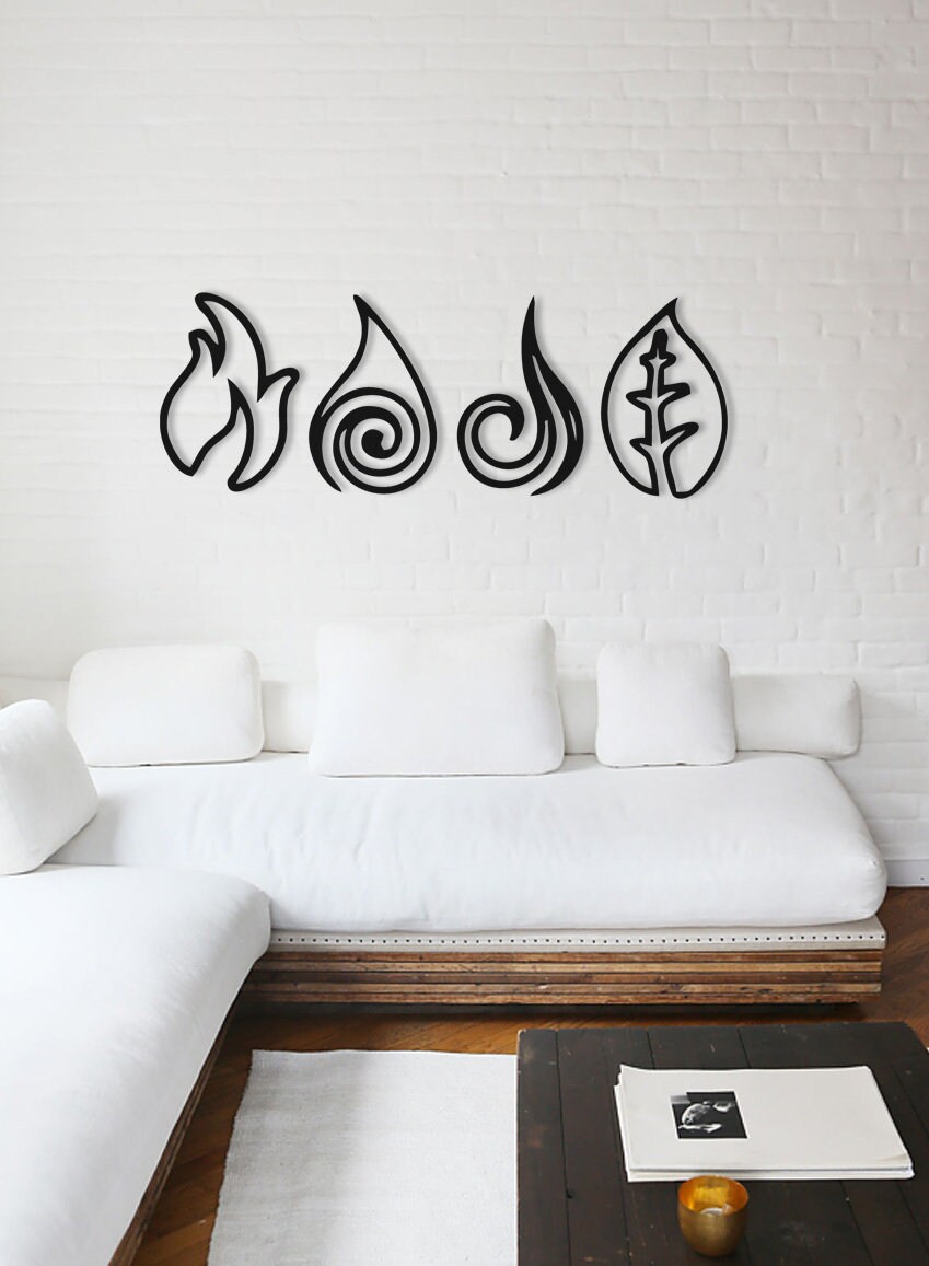 4 Elements Wall Decor Four Elements Wooden Wall Art Hanging - Etsy