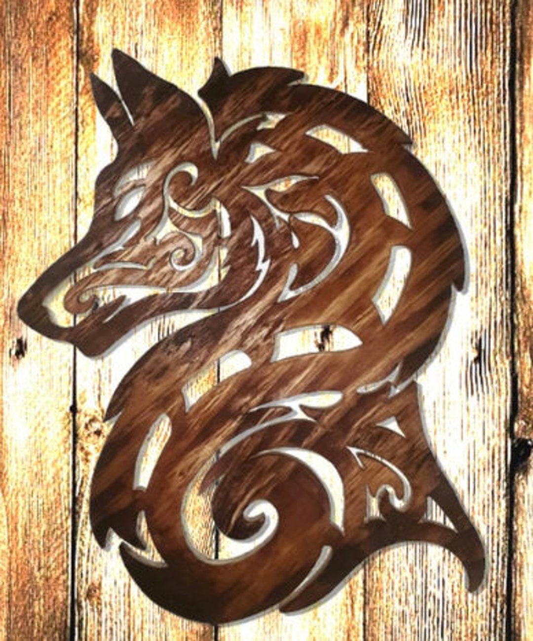Wooden Wall Art Wolf, Wolf Wall Decor, Hanging Wall Art Wolf, Wooden ...