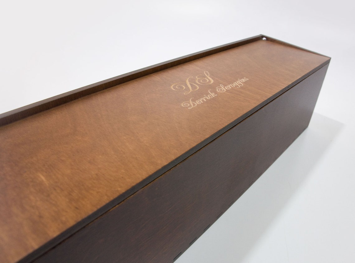 Wooden box for whiskey set of bottle and glasses personalized | Etsy