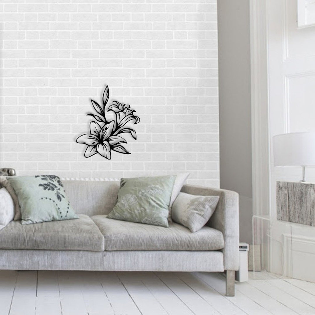 Lily Wall Decor, Flower Wall Art, Lily Wall Hanging, Floral Wall Art ...