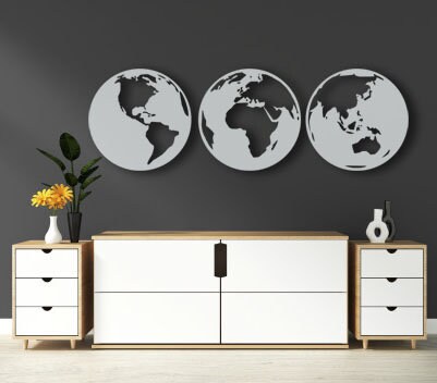 World Map Wall Art World Map Wall Decor Wooden World Map - Etsy