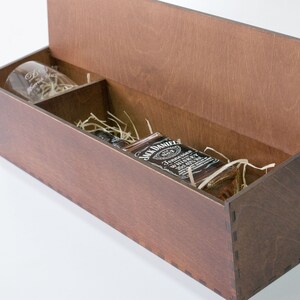 Wooden box for whiskey set of bottle and glasses personalized | Etsy