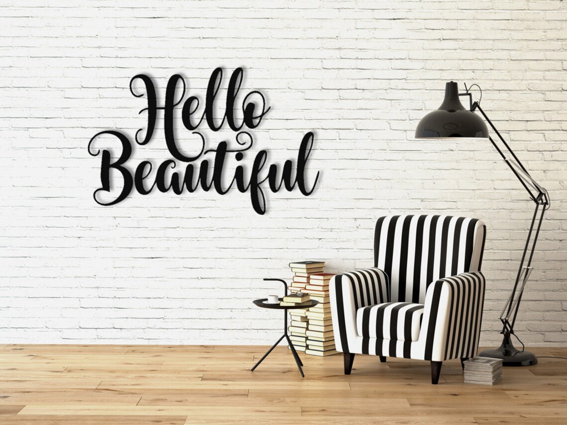 Hola hermosa decoración de la pared Hola hermoso arte de la | Etsy