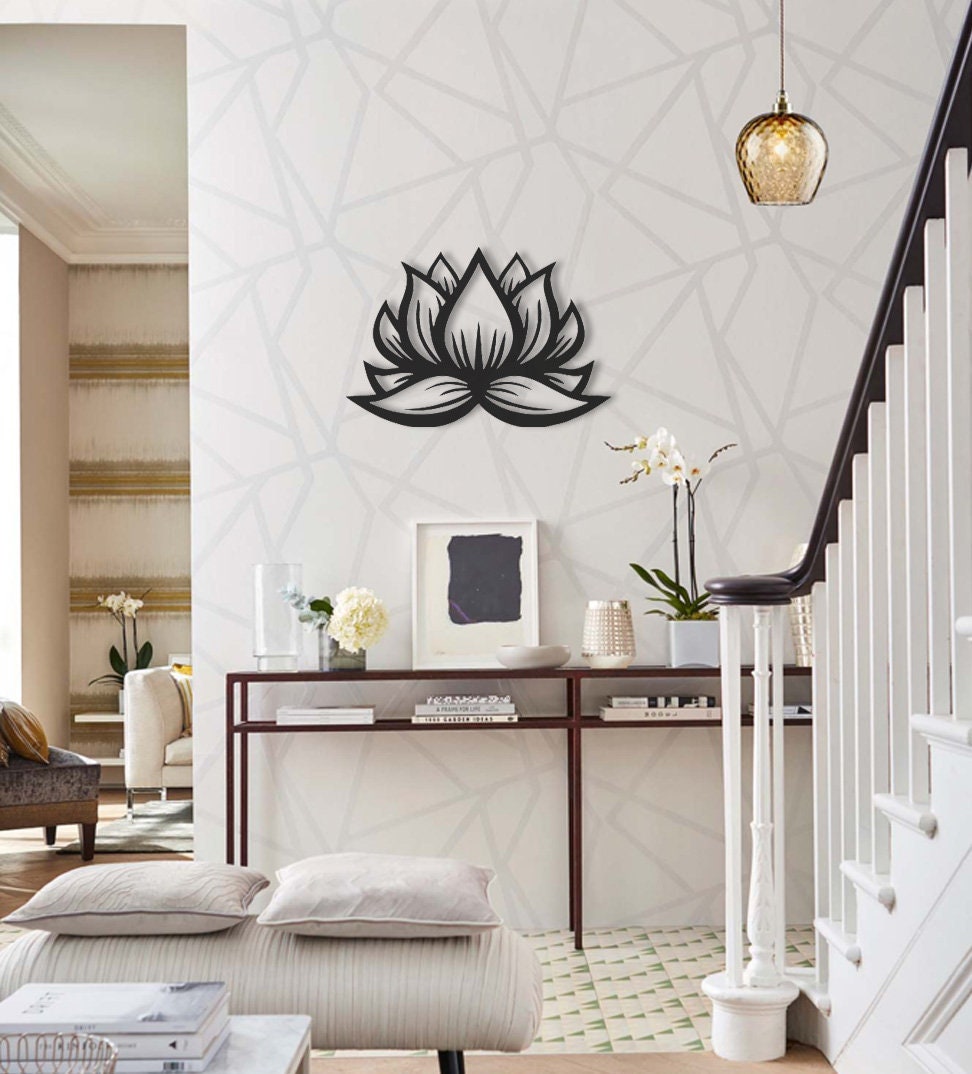 Lotus Wall Decor Lotos Wall Art Wall Hanging Lotus Flower - Etsy