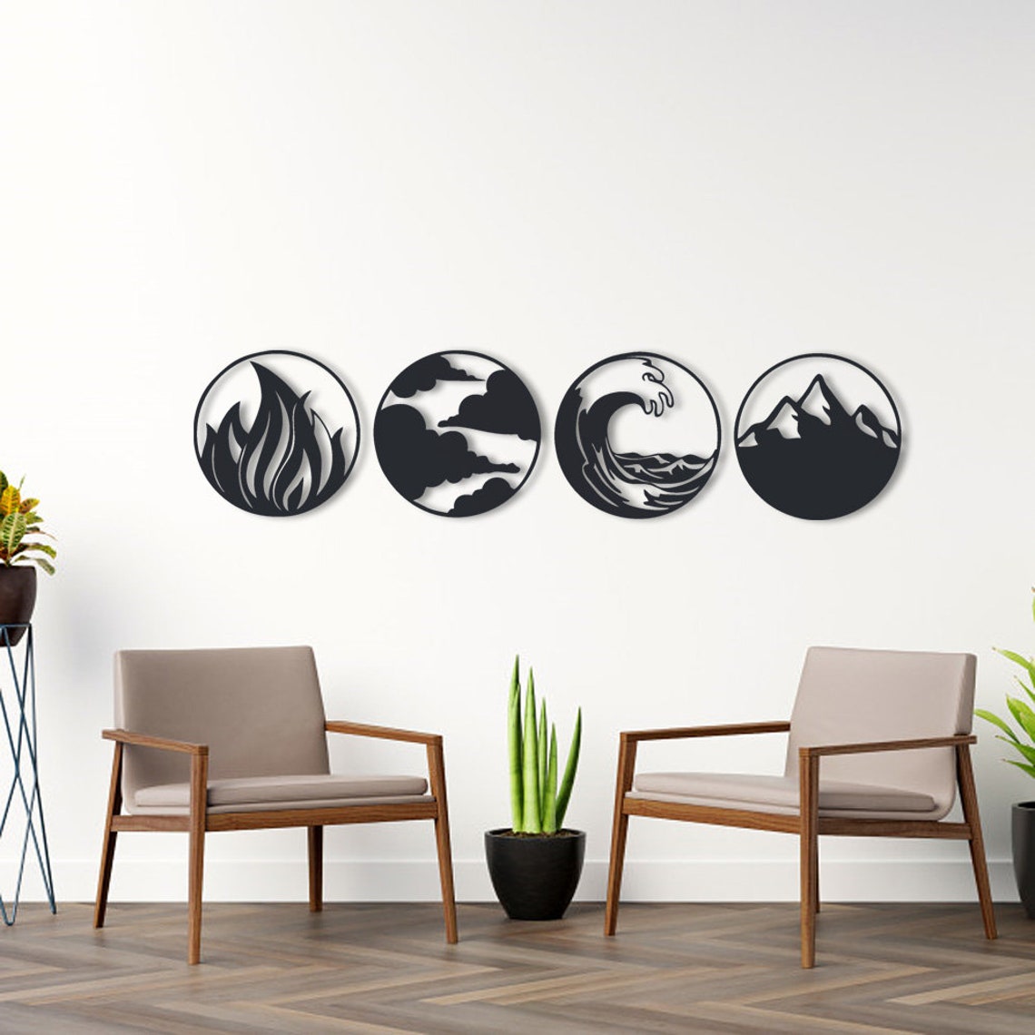 4 elements wooden wall decor Four elements wooden wall art | Etsy