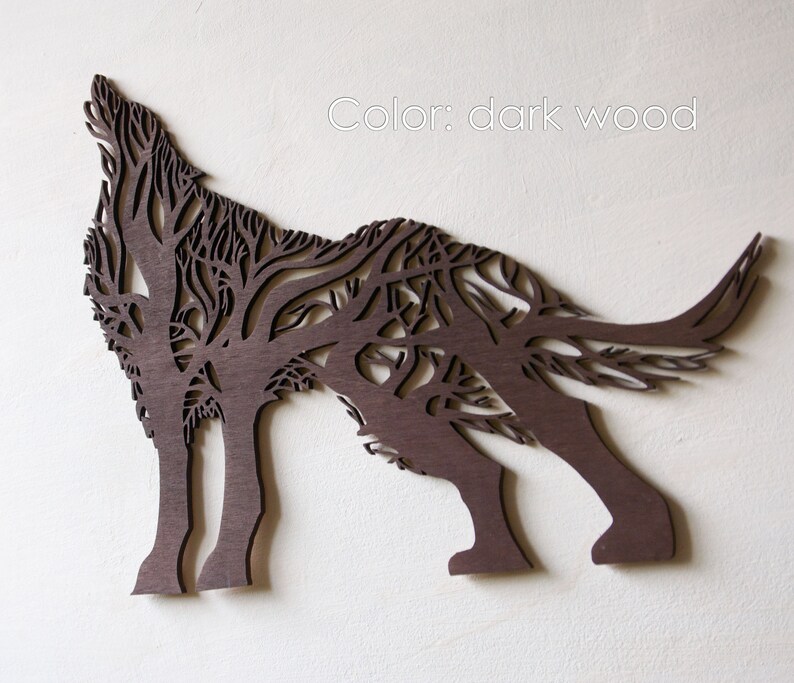 Wooden wall art wolf Wolf wall decor Hanging wall art wolf | Etsy