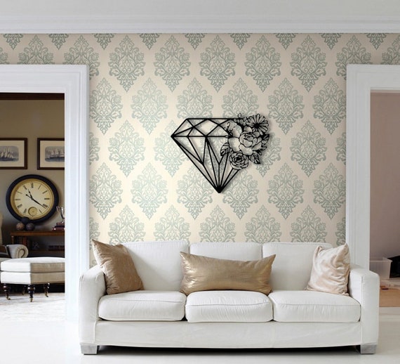 Diamond Wall Decor Floral Wall Art Hanging Wall Art Diamond | Etsy
