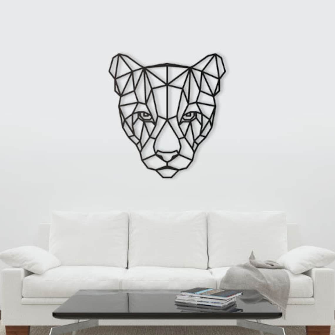 Geometric Puma Wall Art Cougar Decor Geometric Panther Puma - Etsy