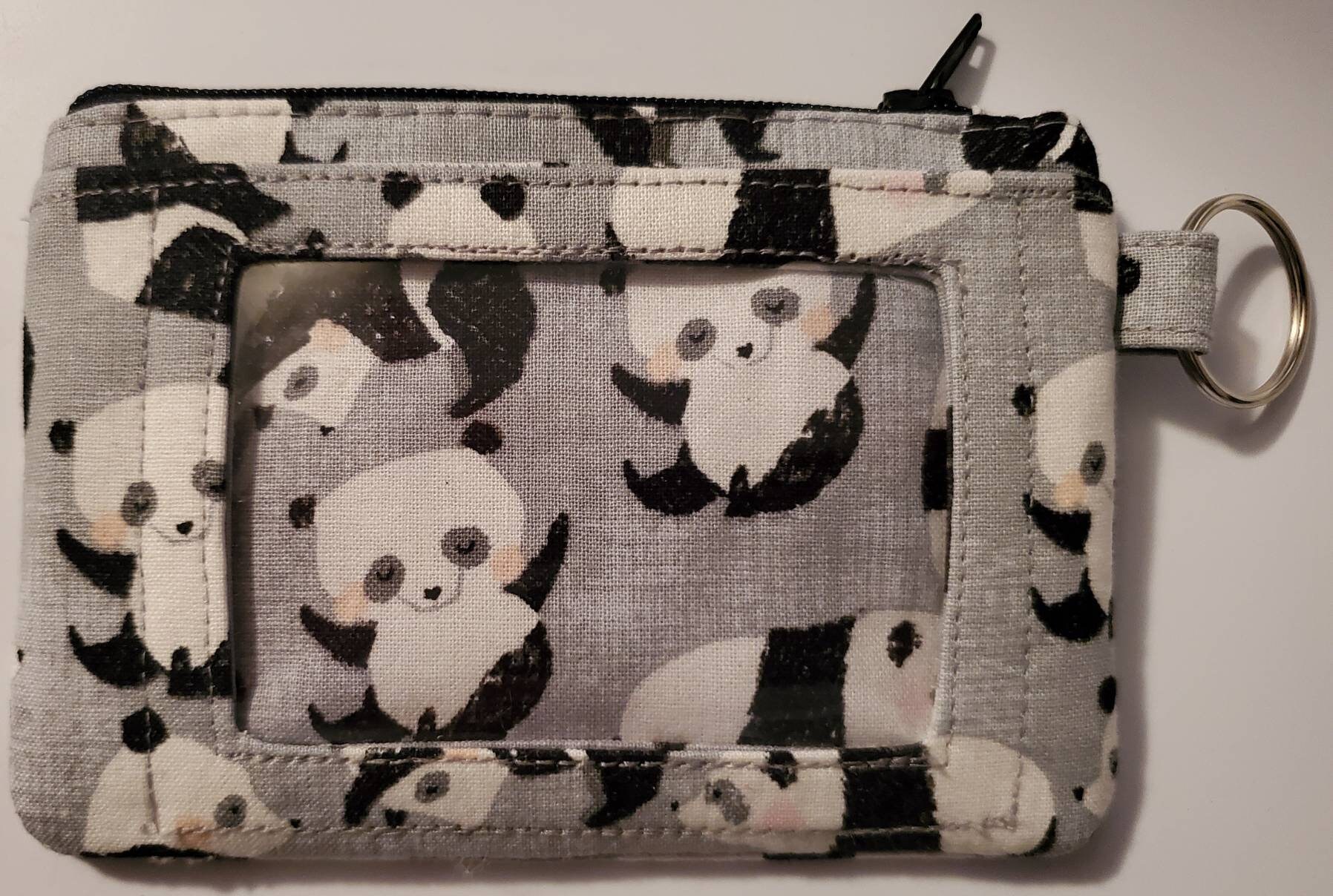 Super Cute Panda Print ID Wallet Key Chain Wristlet/lanyard - Etsy