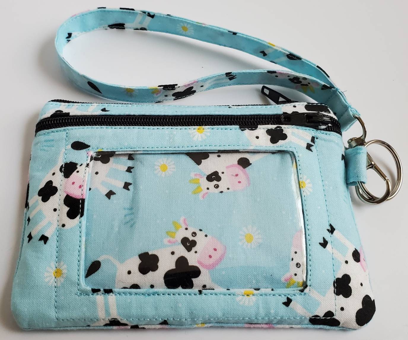 Super Cute Light Blue Moomoo Cow Print ID & Coin Wallet Key | Etsy