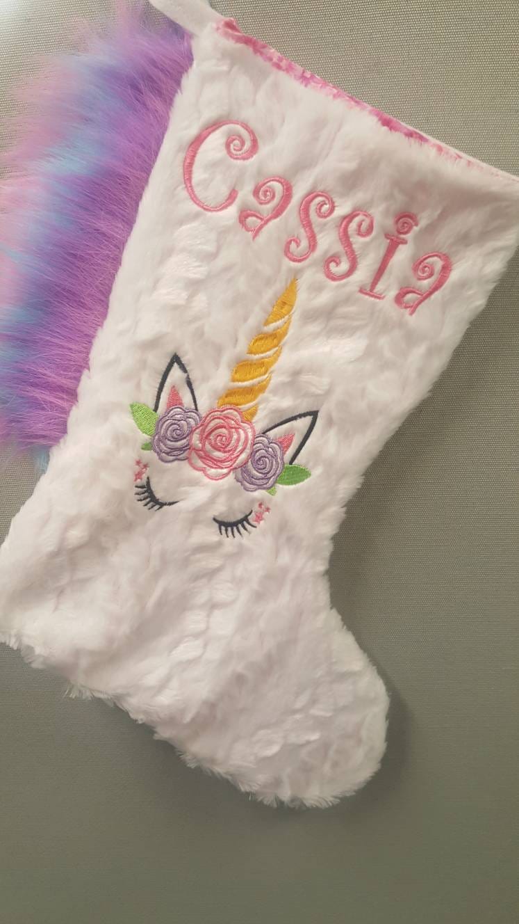 Super Cute Handmade Faux Fur Unicorn Christmas Stocking - Etsy