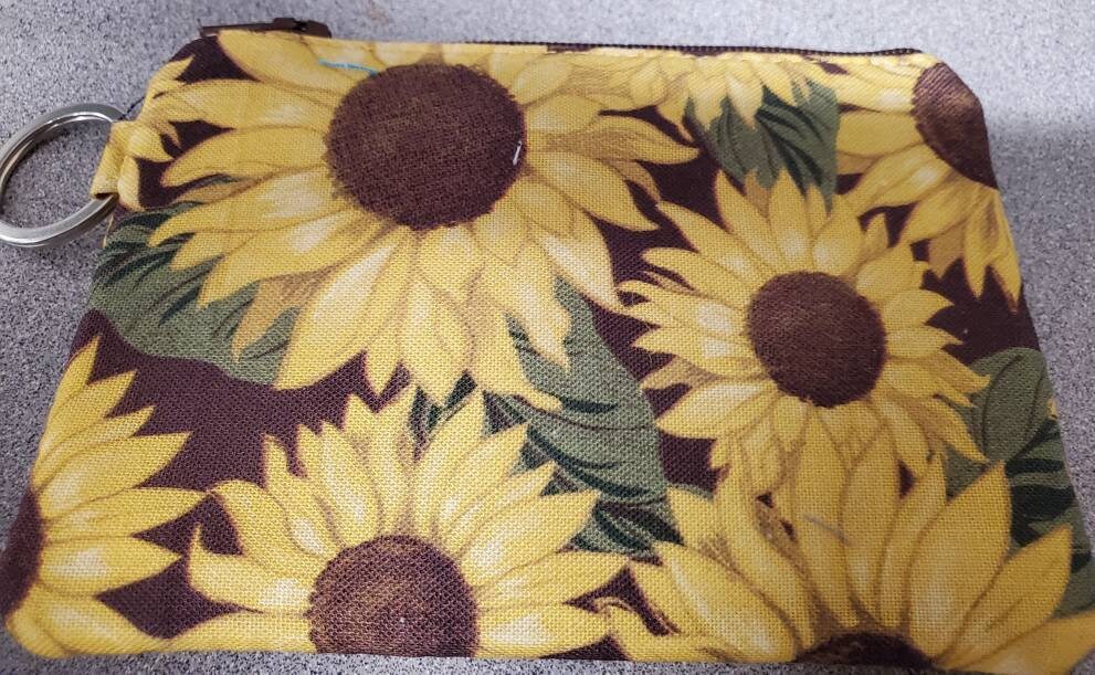 Super Cute Fall Sunflower Print ID Wallet Key Chain | Etsy