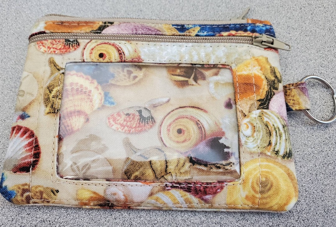 Super Cute Seashell Print Coin ID Wallet Key Chain - Etsy