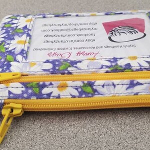 Super Cute Daisy Flower Purple Print ID Wallet Key Chain - Etsy