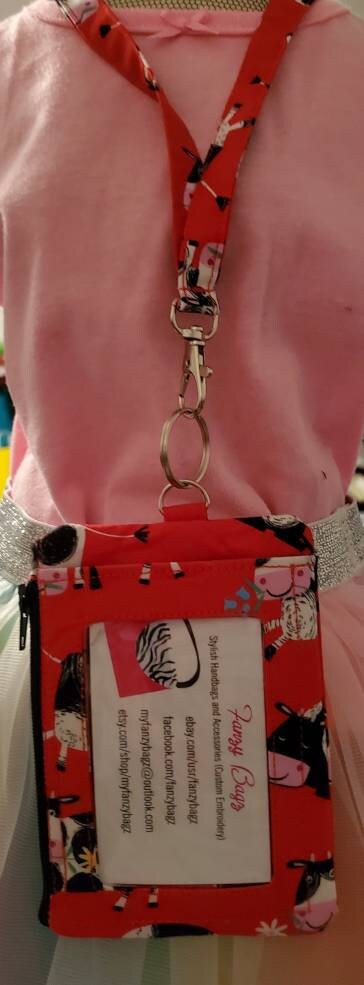 Super Cute Red Moomoo Cow Print ID Wallet Key Chain - Etsy
