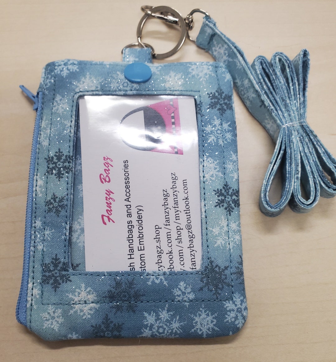 Super Cute Snowflake Print ID Wallet Key Chain Wristlet/lanyard - Etsy