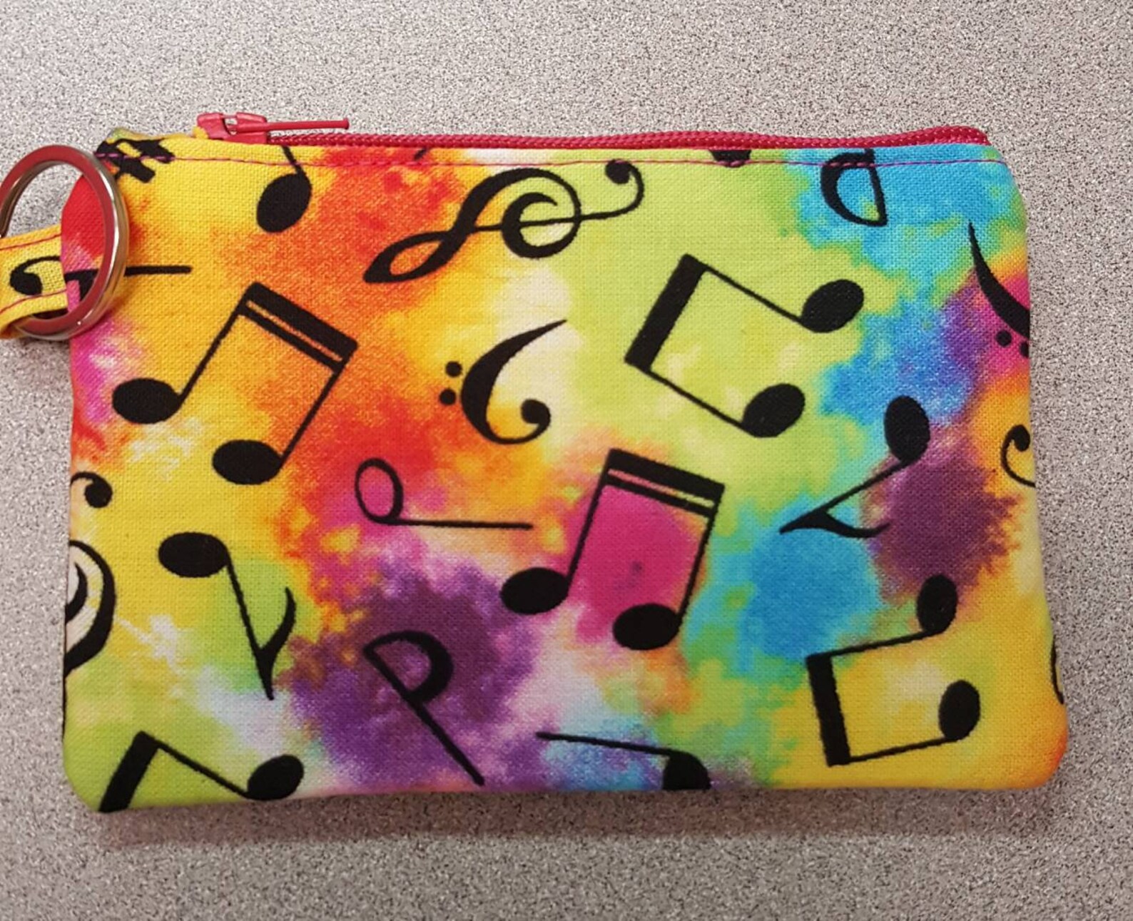 Super Cute Tye Dye Music Note Print Coin ID Wallet Key Chain | Etsy