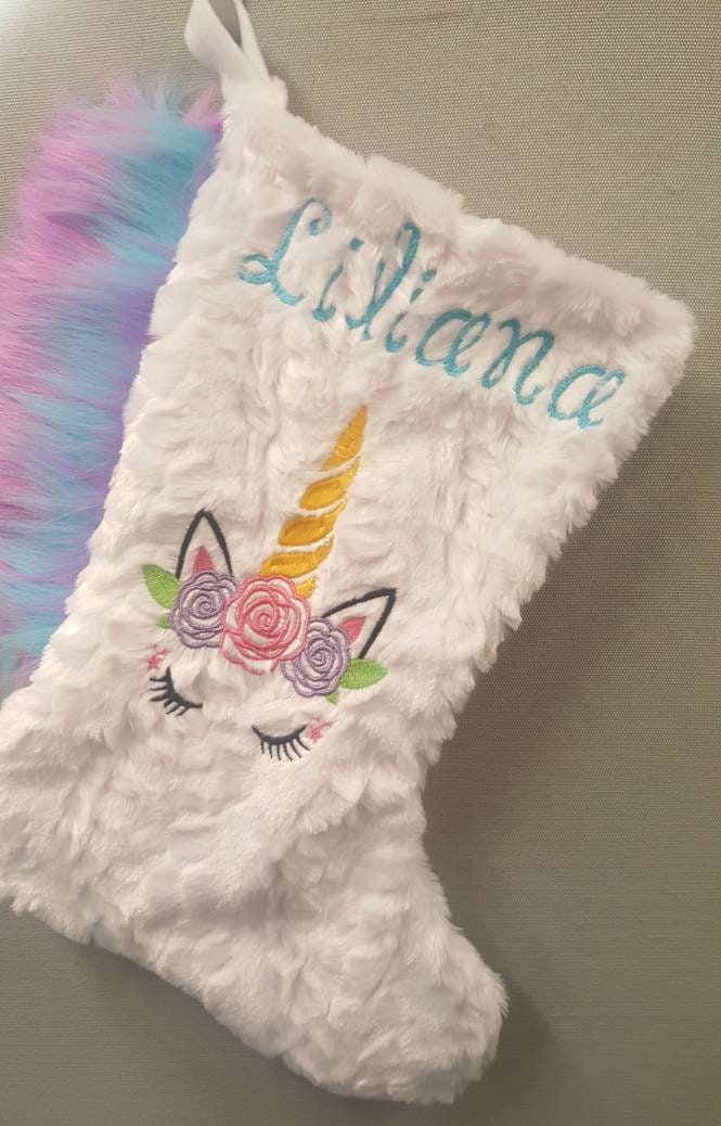 Super Cute Handmade Faux Fur Unicorn Christmas Stocking - Etsy
