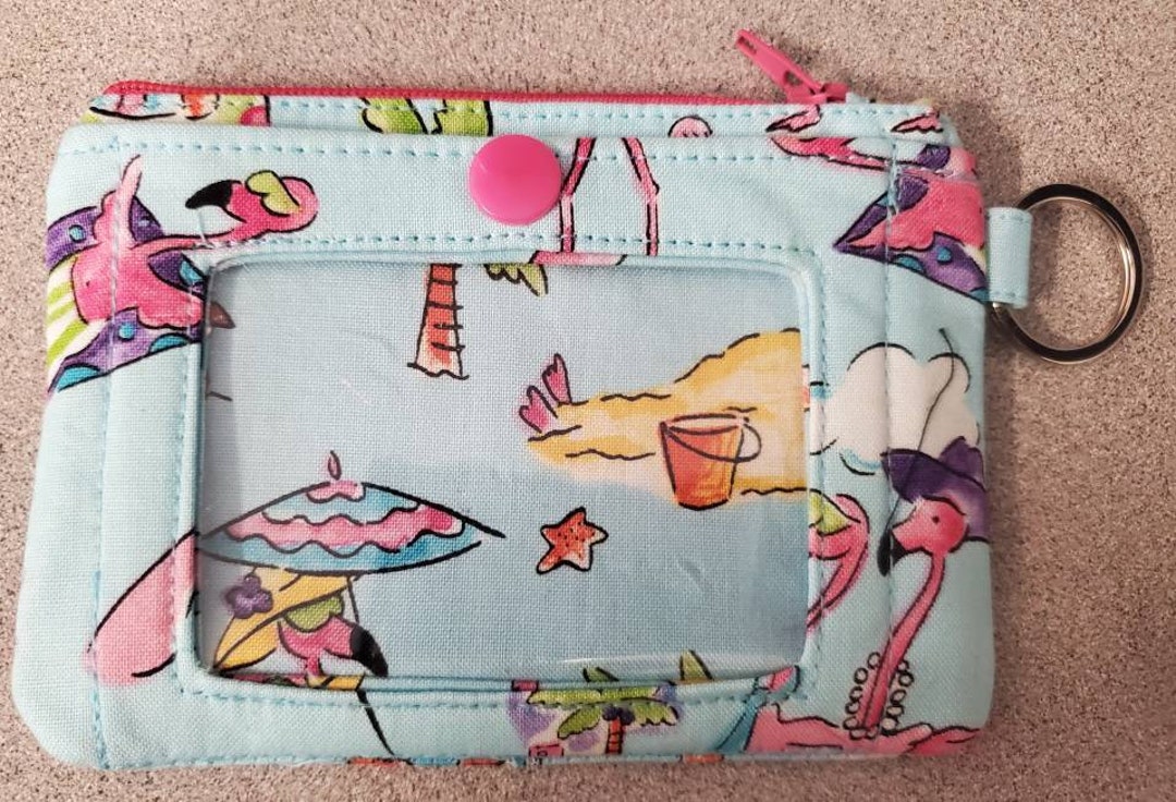 Super Cute Flamingo Party Print ID Wallet, Key Chain, Lanyard, - Etsy