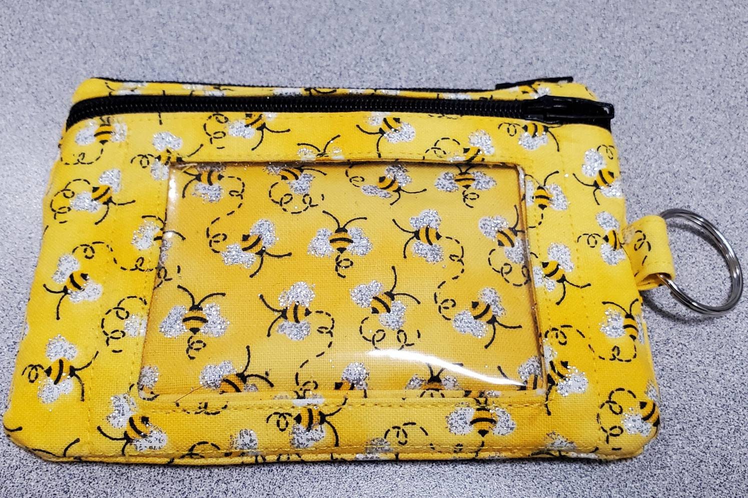 Super Cute Honey Bee Print ID Wallet Key Chain Wristlet - Etsy