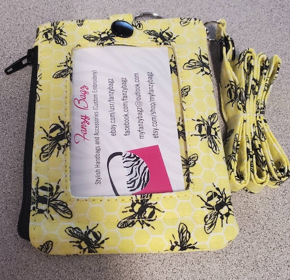 Super Cute Bumble Bee Print ID Wallet Key Chain - Etsy