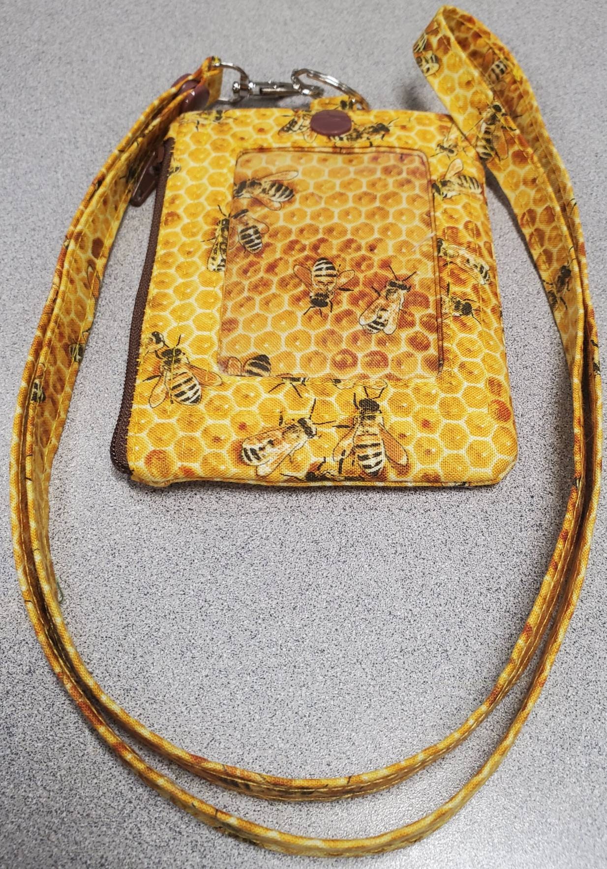 Super Cute Honey Bumble Bee Print ID Wallet Key Chain | Etsy