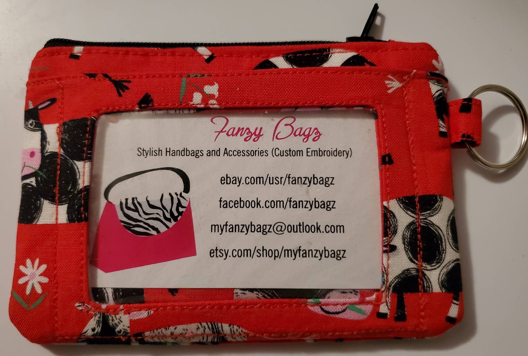 Super Cute Red Moomoo Cow Print ID Wallet Key Chain - Etsy