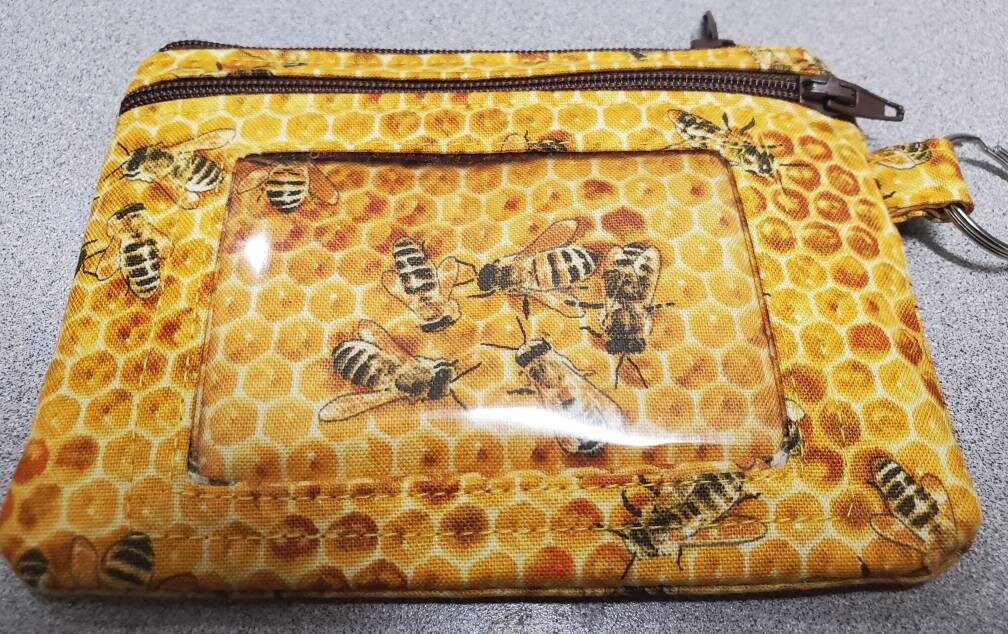 Super Cute Honey Bumble Bee Print ID Wallet Key Chain | Etsy