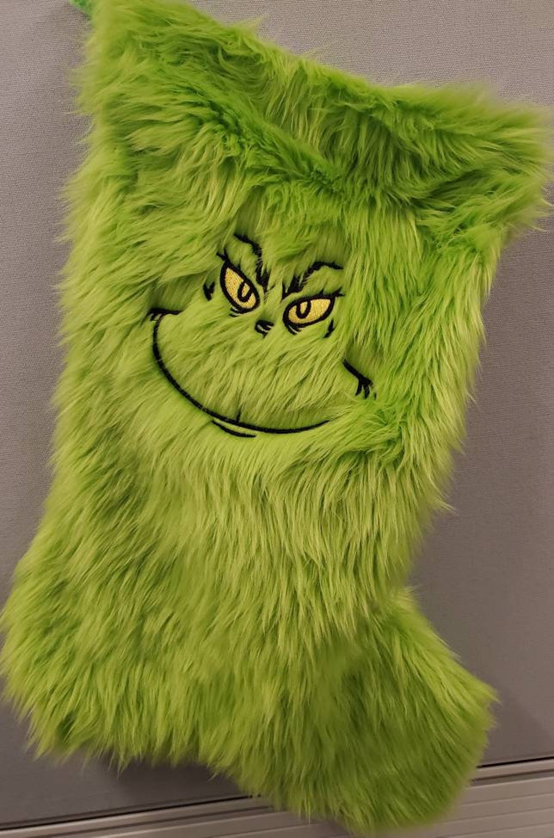Super Cute Handmade grumpy Green Furry Monster Christmas Stocking - Etsy