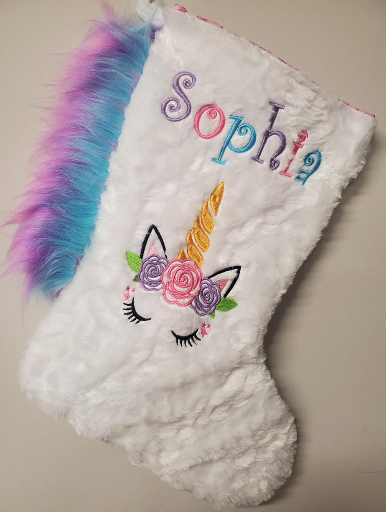 Super Cute Handmade Faux Fur Unicorn Christmas Stocking - Etsy