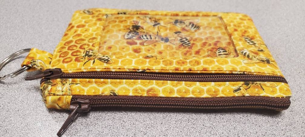 Super Cute Honey Bumble Bee Print ID Wallet Key Chain | Etsy