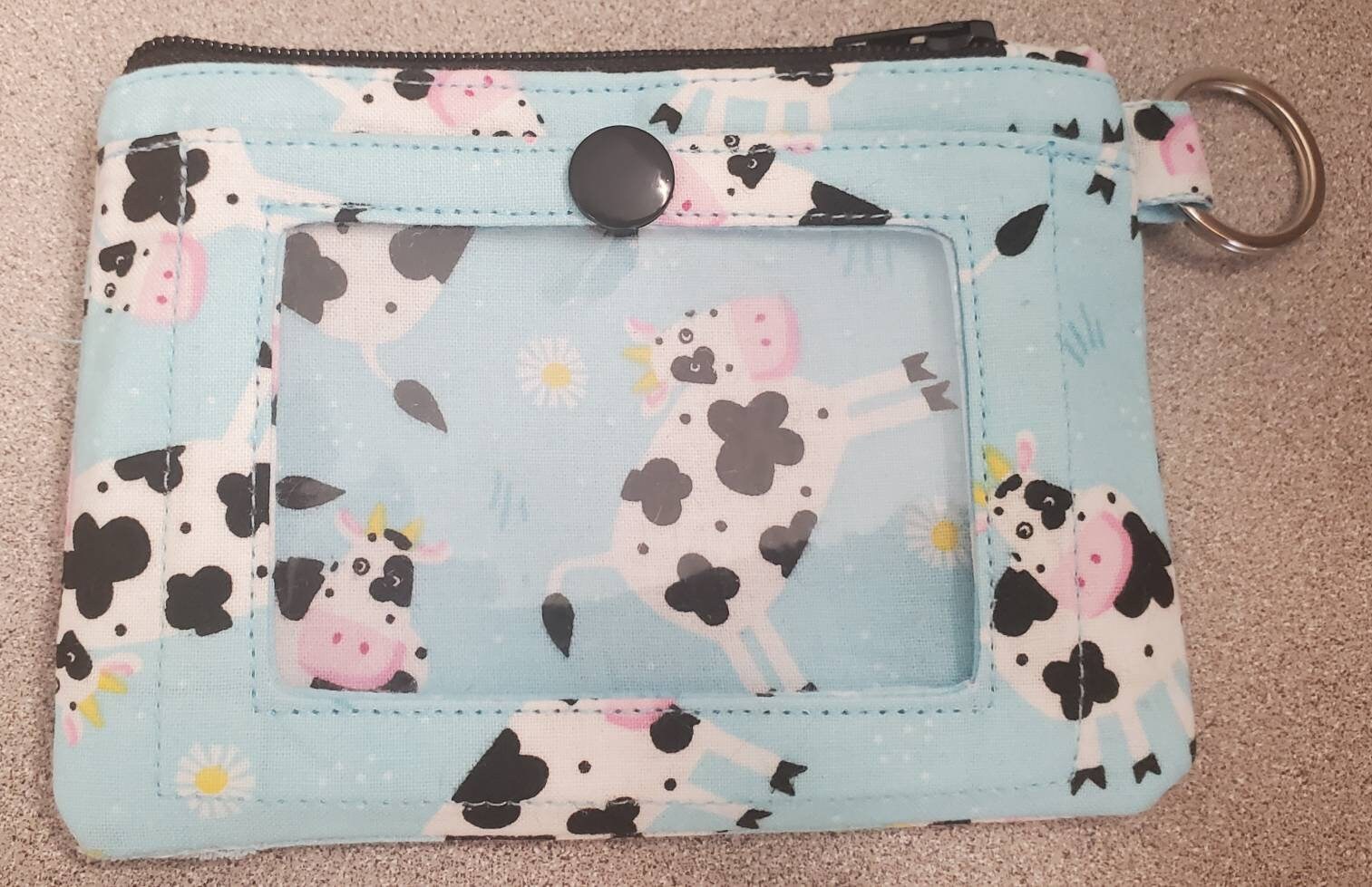 Super Cute Light Blue Moomoo Cow Print ID & Coin Wallet Key - Etsy