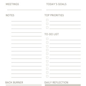 Work Notes | Monthly Plan | Meeting Notes | Daily Notes - Etsy