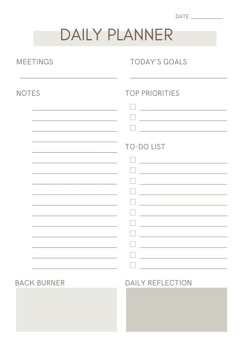 Work Notes | Monthly Plan | Meeting Notes | Daily Notes - Etsy