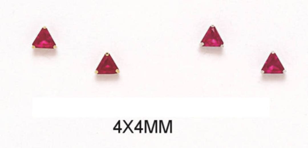 14K Solid White/yellow Gold Hot Pink Triangle Shaped Basket Set ...