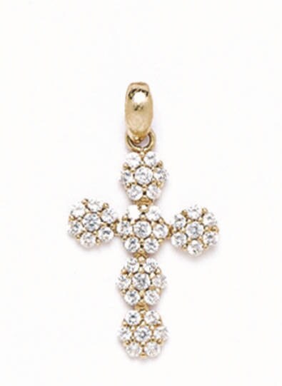 14K Pure Solid Yellow/white Gold Fancy Cross Pendant. With | Etsy