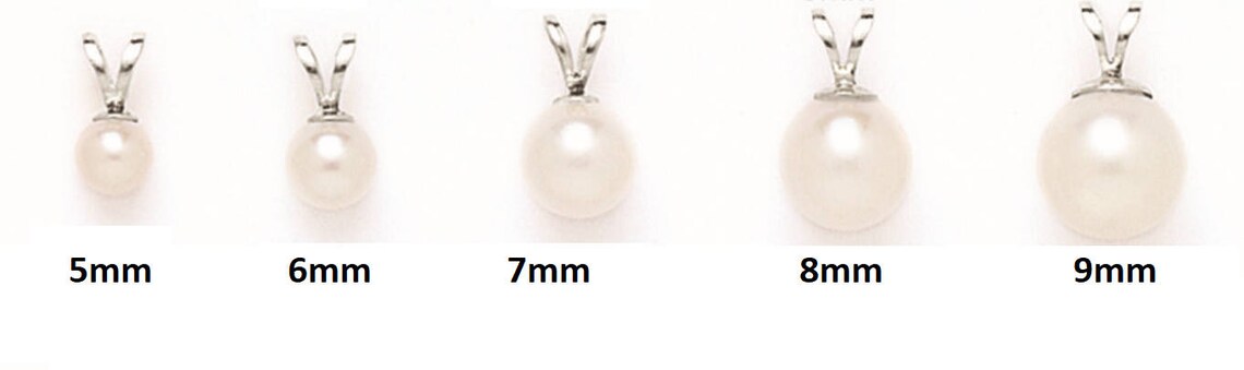 14K Pure Solid Gold Genuine Fresh Water Pearl Pendant 14K - Etsy