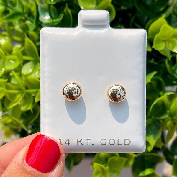 Gold Button Earrings - Etsy