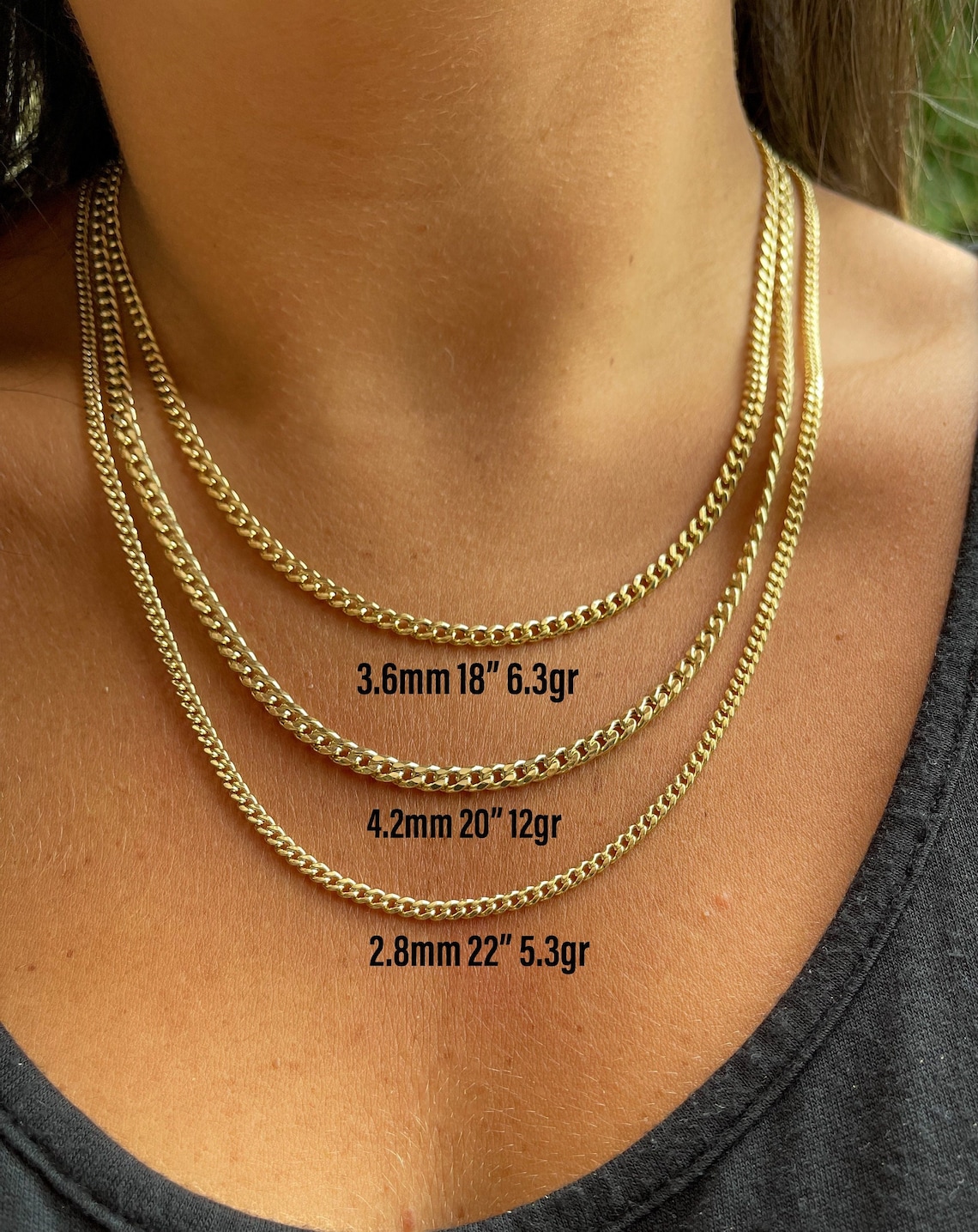 14K Gold Miami Cuban Chain Link Chain Necklace 14K Cuban - Etsy